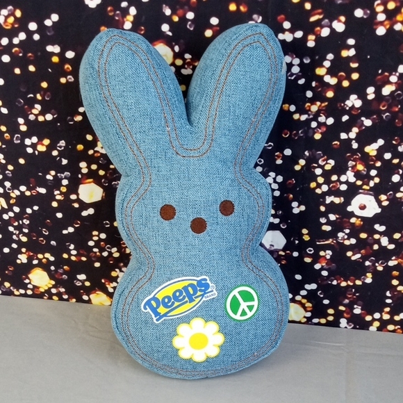 Peeps | Toys | Peeps Blue Denim Bunny With Patches | Poshmark